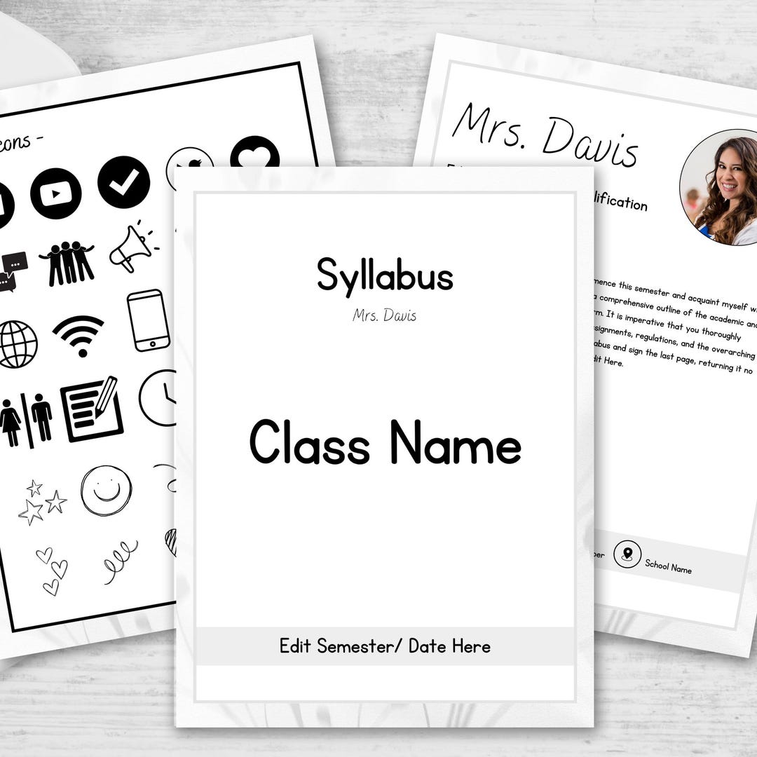 Editable Middle & High School Syllabus Template for Teachers ...