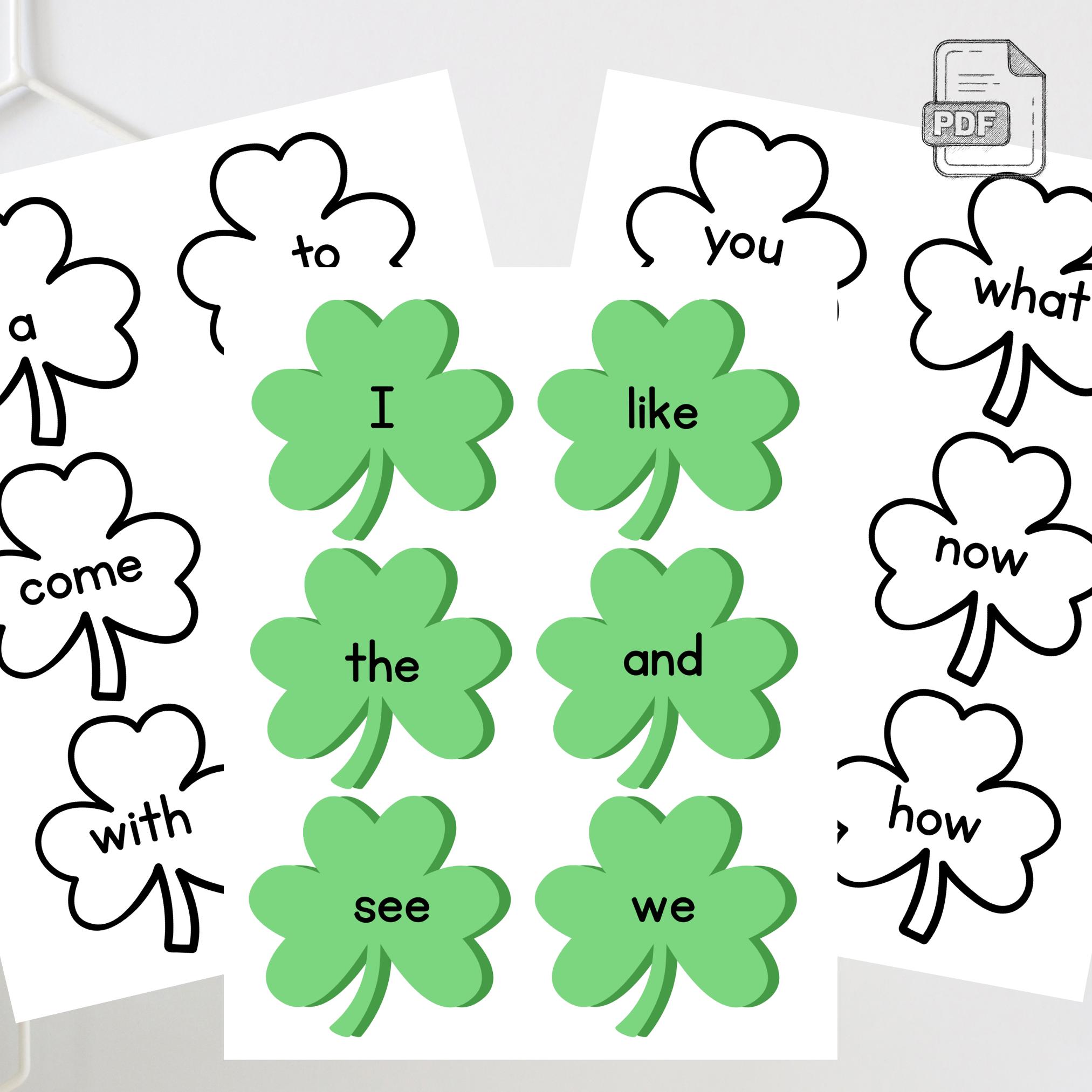 Shamrock Sight Words, St. Patrick's Day Activity (printable PDF) - Etsy