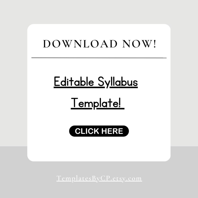 Editable Middle & High School Syllabus Template for Teachers ...