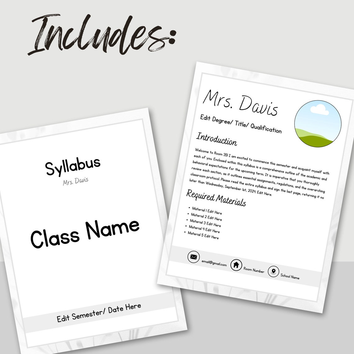 Syllabus Template, Middle School Syllabus Template, High School ...