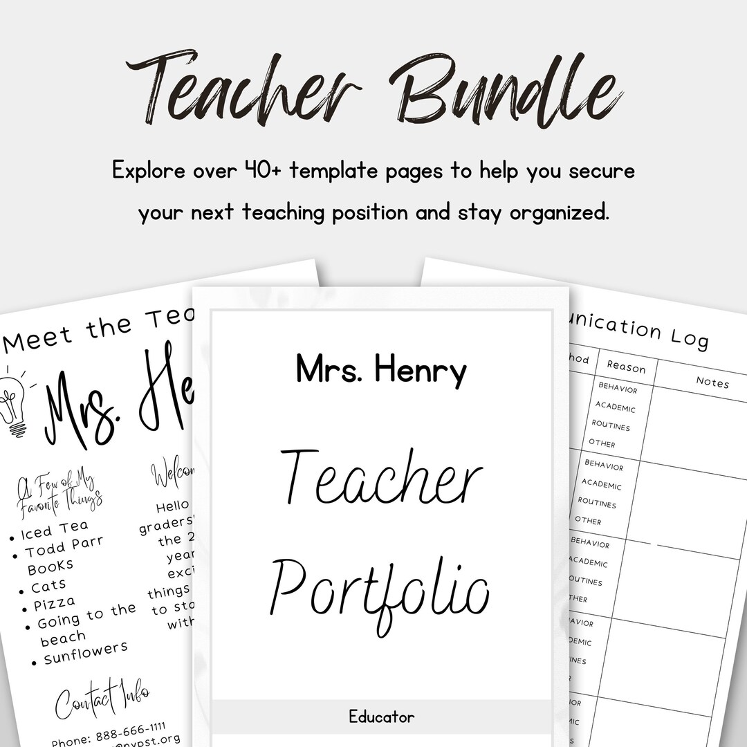 Neutral Teacher Portfolio, Teacher Portfolio Template, Educational ...