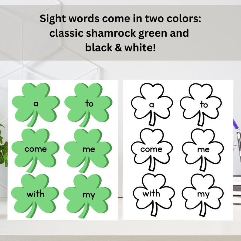 Shamrock Sight Words, St. Patrick's Day Activity (printable PDF) - Etsy