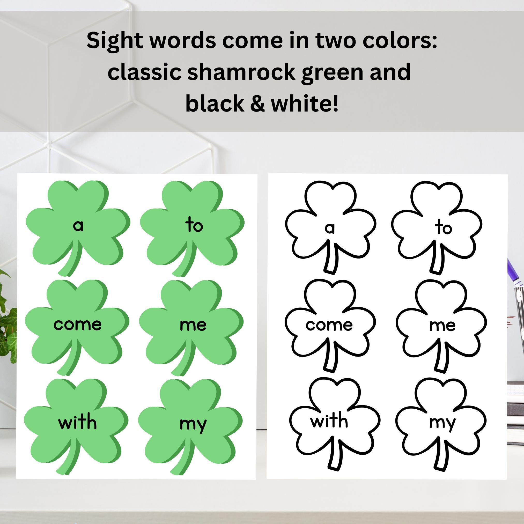 Shamrock Sight Words, St. Patrick's Day Activity (printable PDF) - Etsy