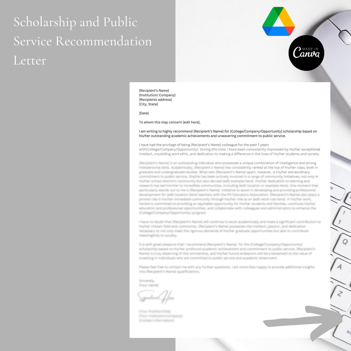 Comprehensive Letter of Recommendation Bundle: Graduate School ...
