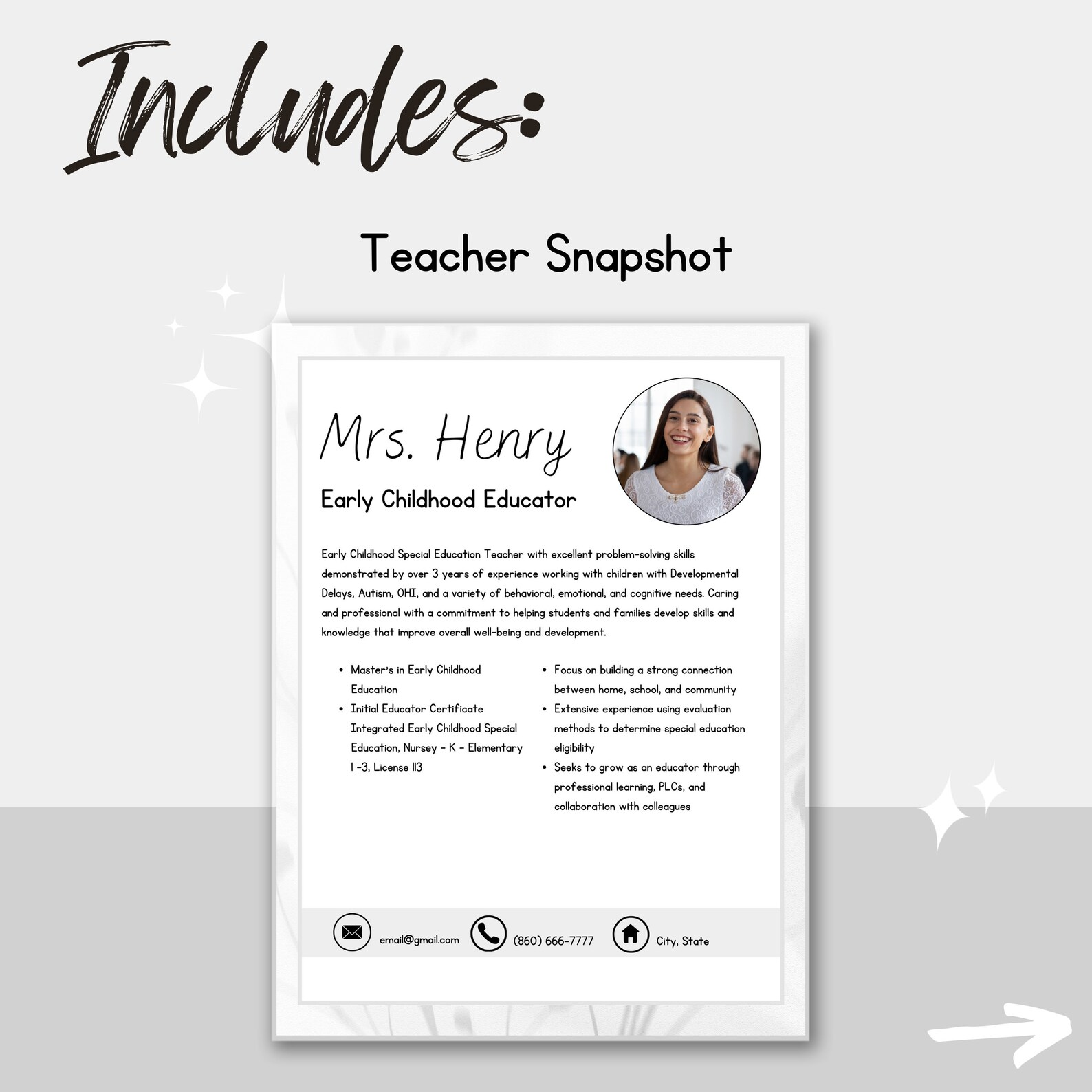 Neutral Teacher Portfolio, Teacher Portfolio Template, Educational ...