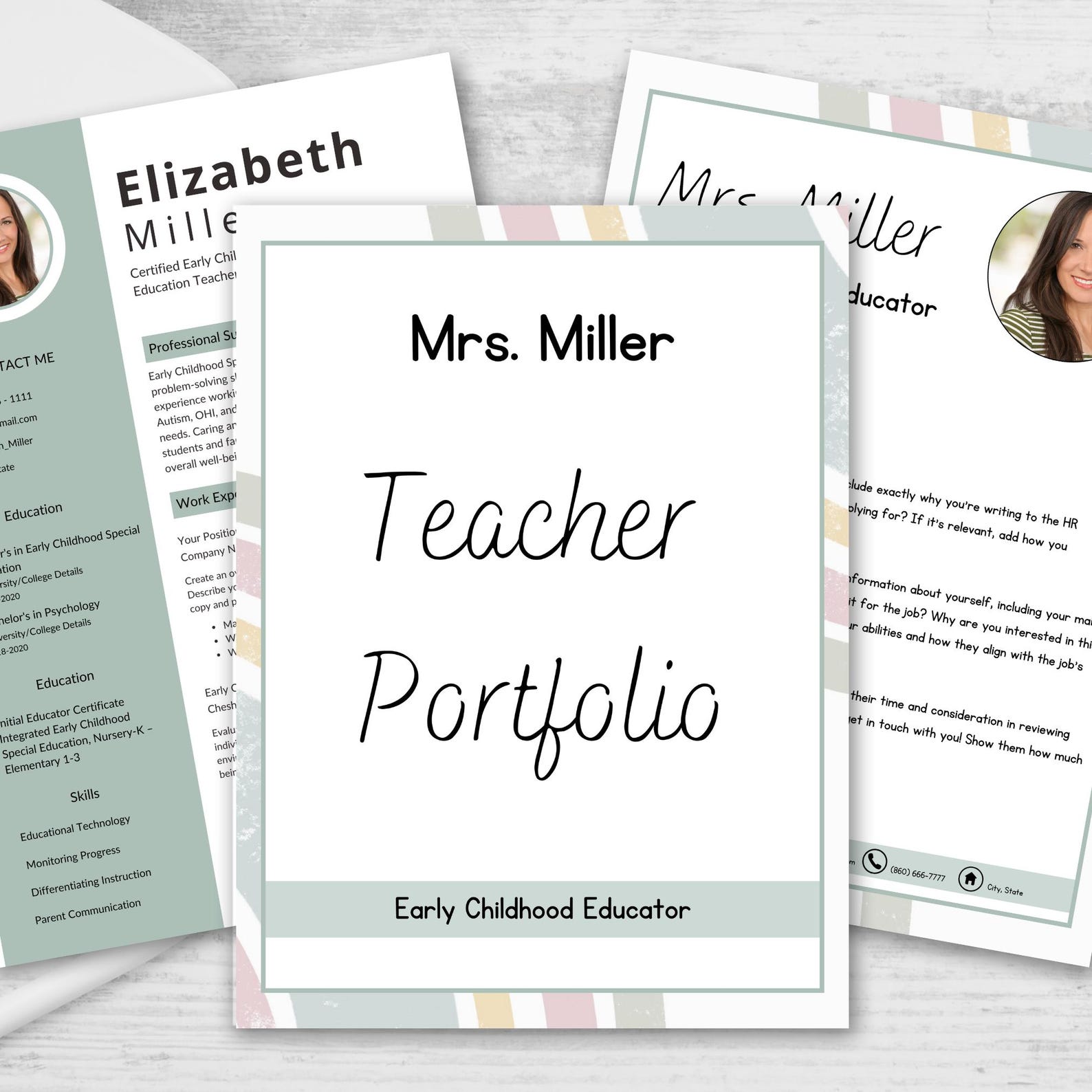 Comprehensive Teacher Portfolio Template: Educational Resume, CV ...