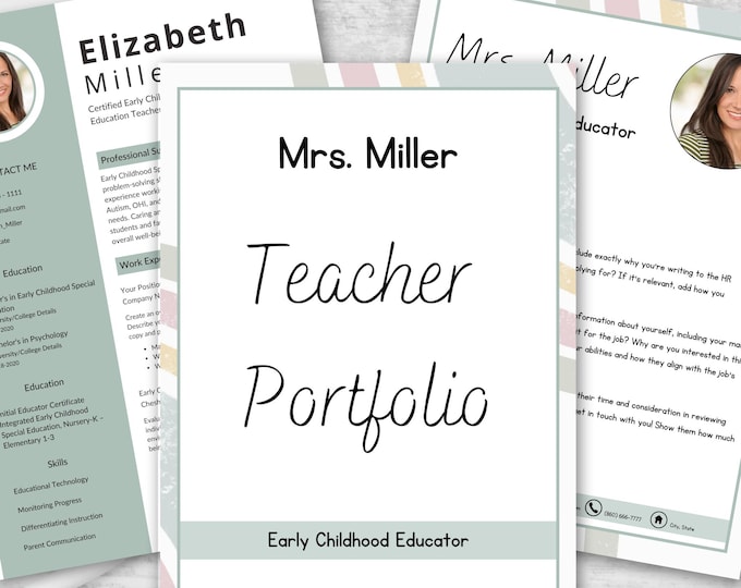 Peach Teacher Portfolio Template: Editable Powerpoint Design - Etsy