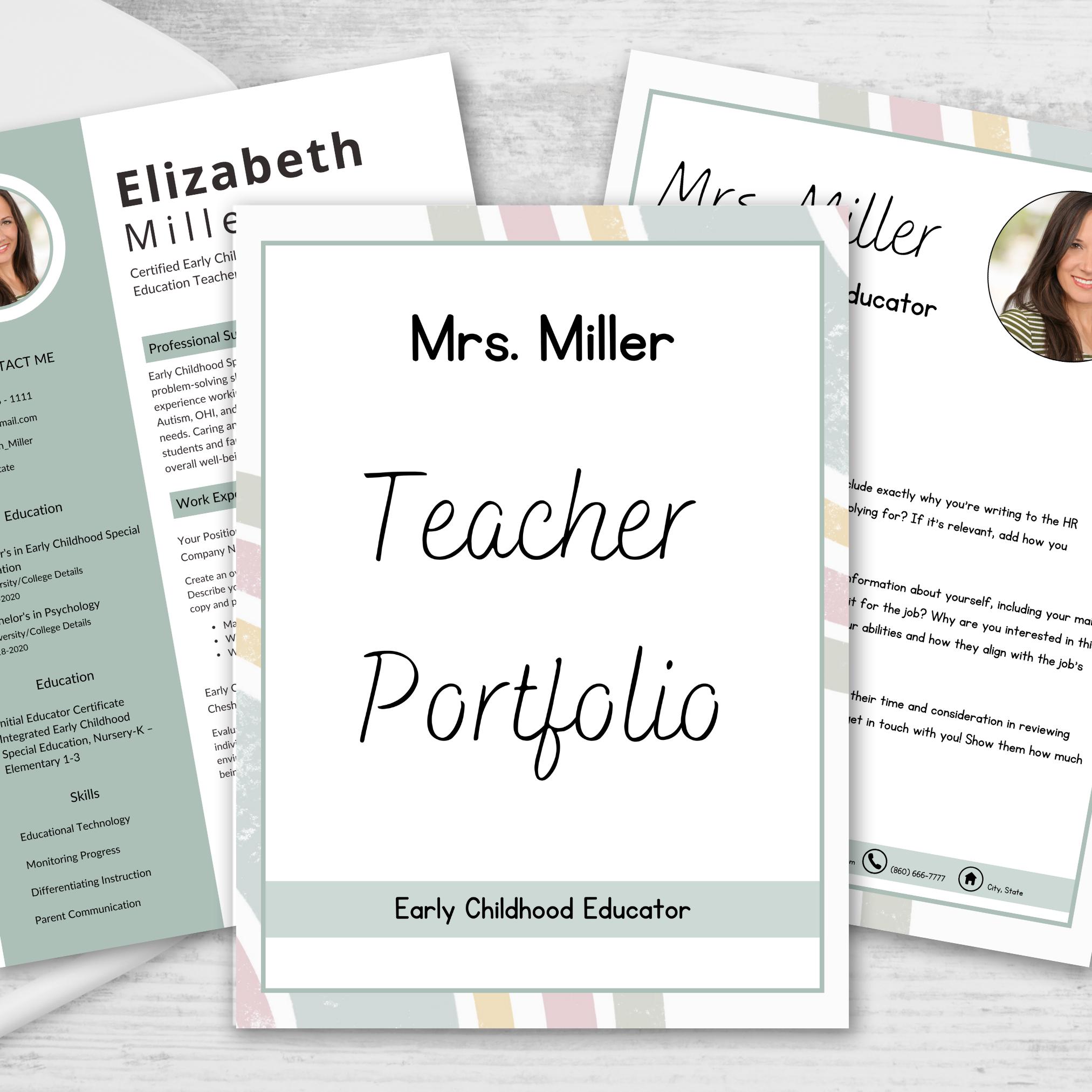 Comprehensive Teacher Portfolio Template: Educational Resume, CV ...