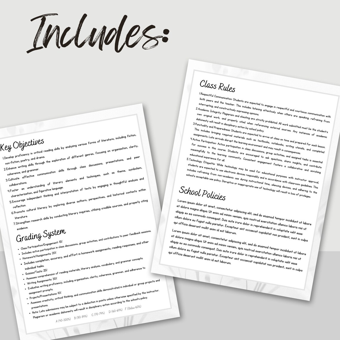 Syllabus Template, Middle School Syllabus Template, High School ...