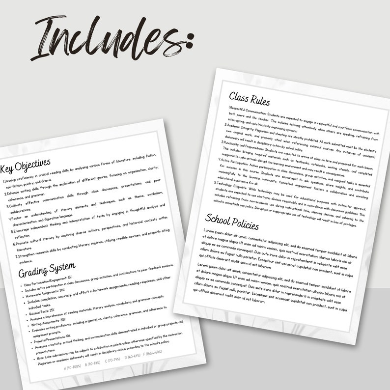 Syllabus Template, Middle School Syllabus Template, High School ...