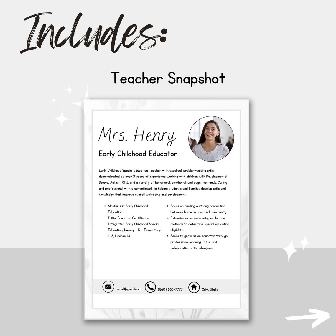 Neutral Teacher Portfolio, Teacher Portfolio Template, Educational ...