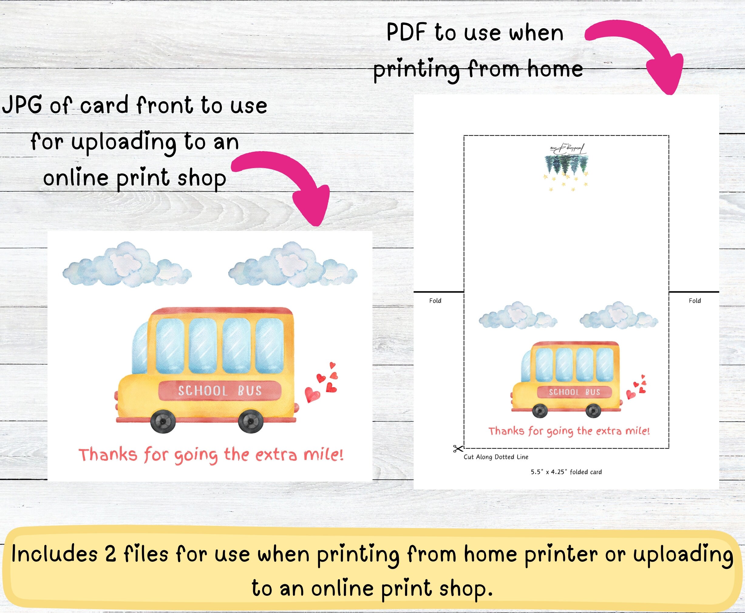 School Bus Driver Printable Thank You Card, Instant Download, End of ...
