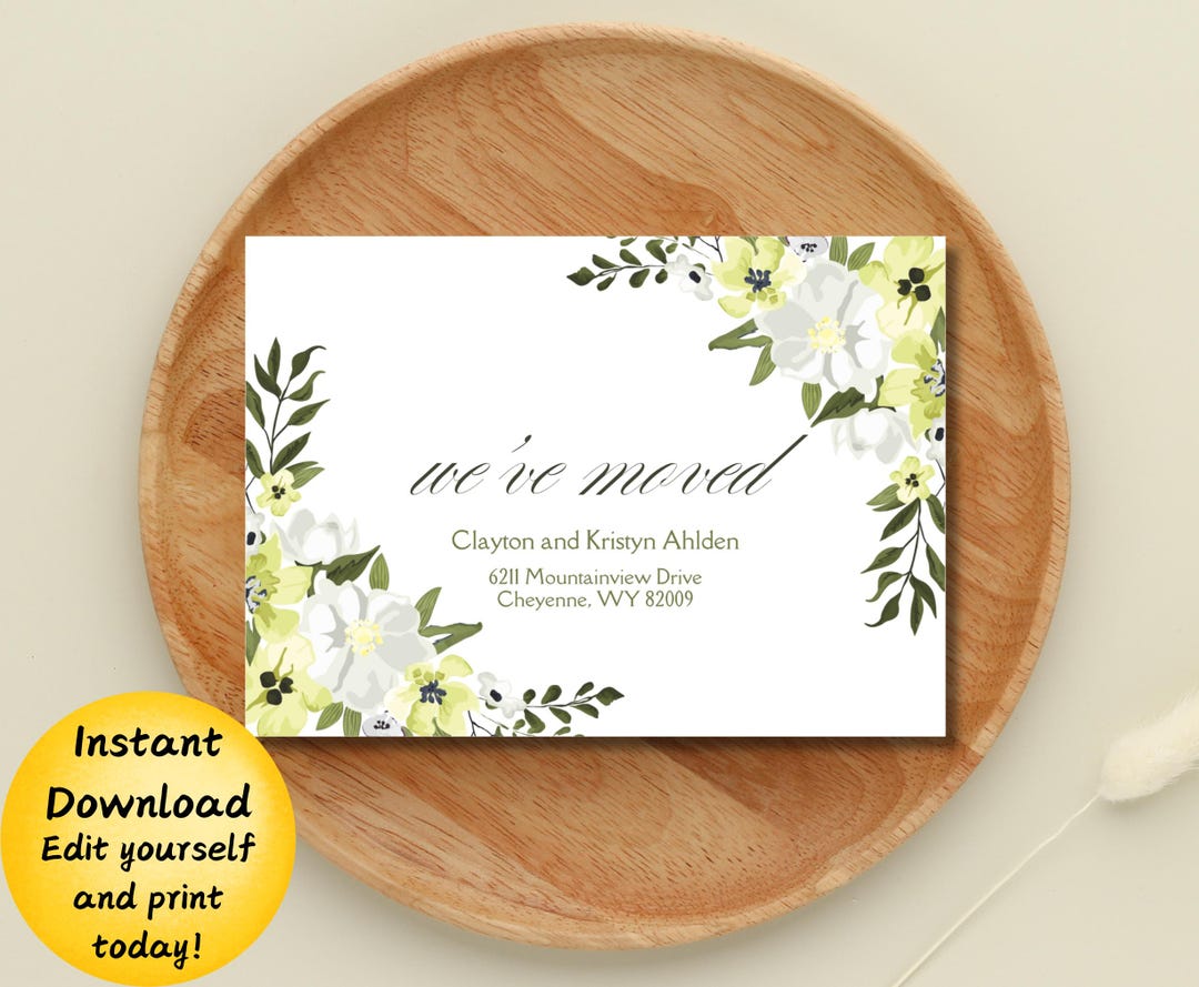 We've Moved Editable Printable Moving Announcement Template, Download ...