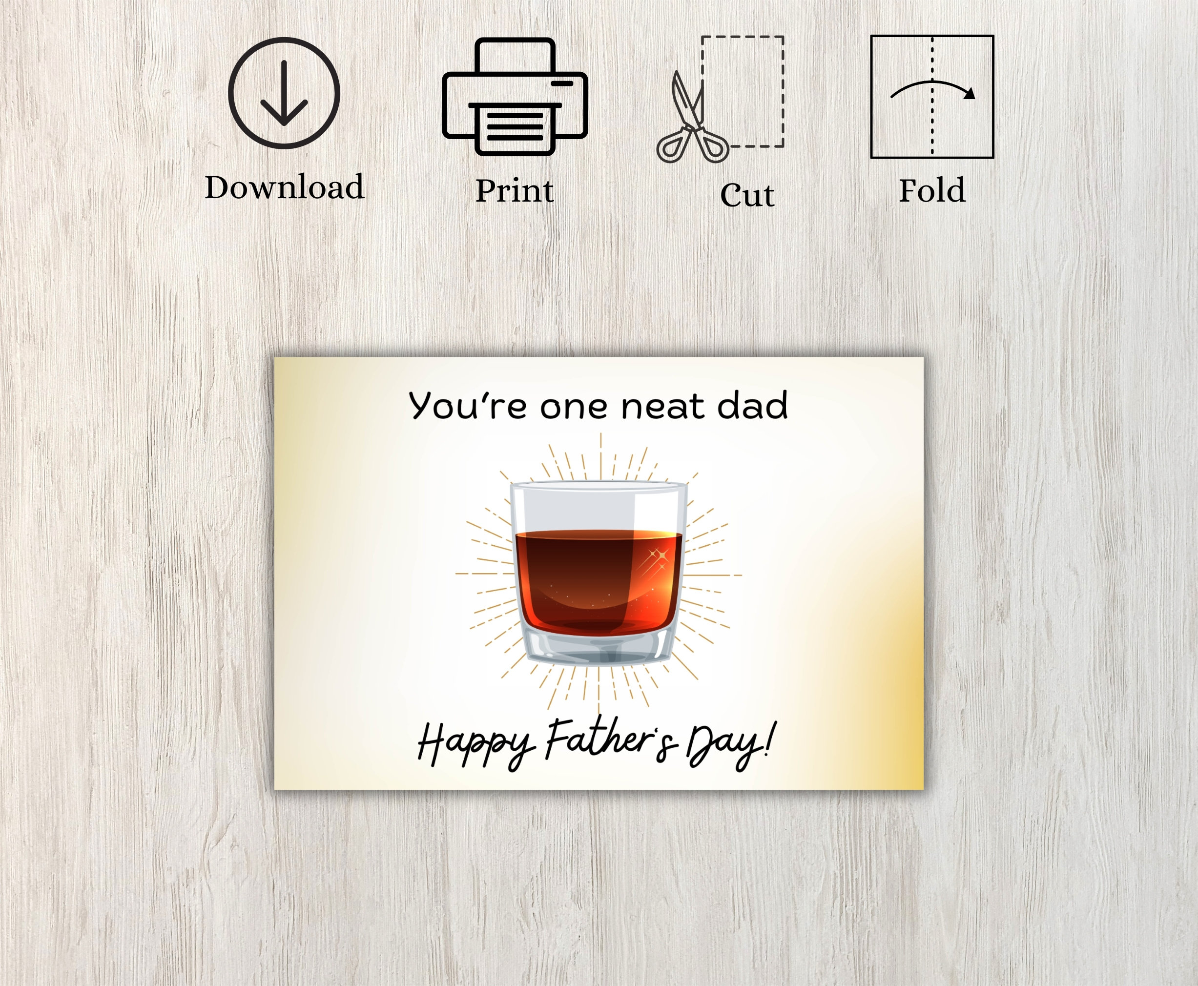You're One Neat Dad Printable Happy Father's Day Card, Dad's Day ...