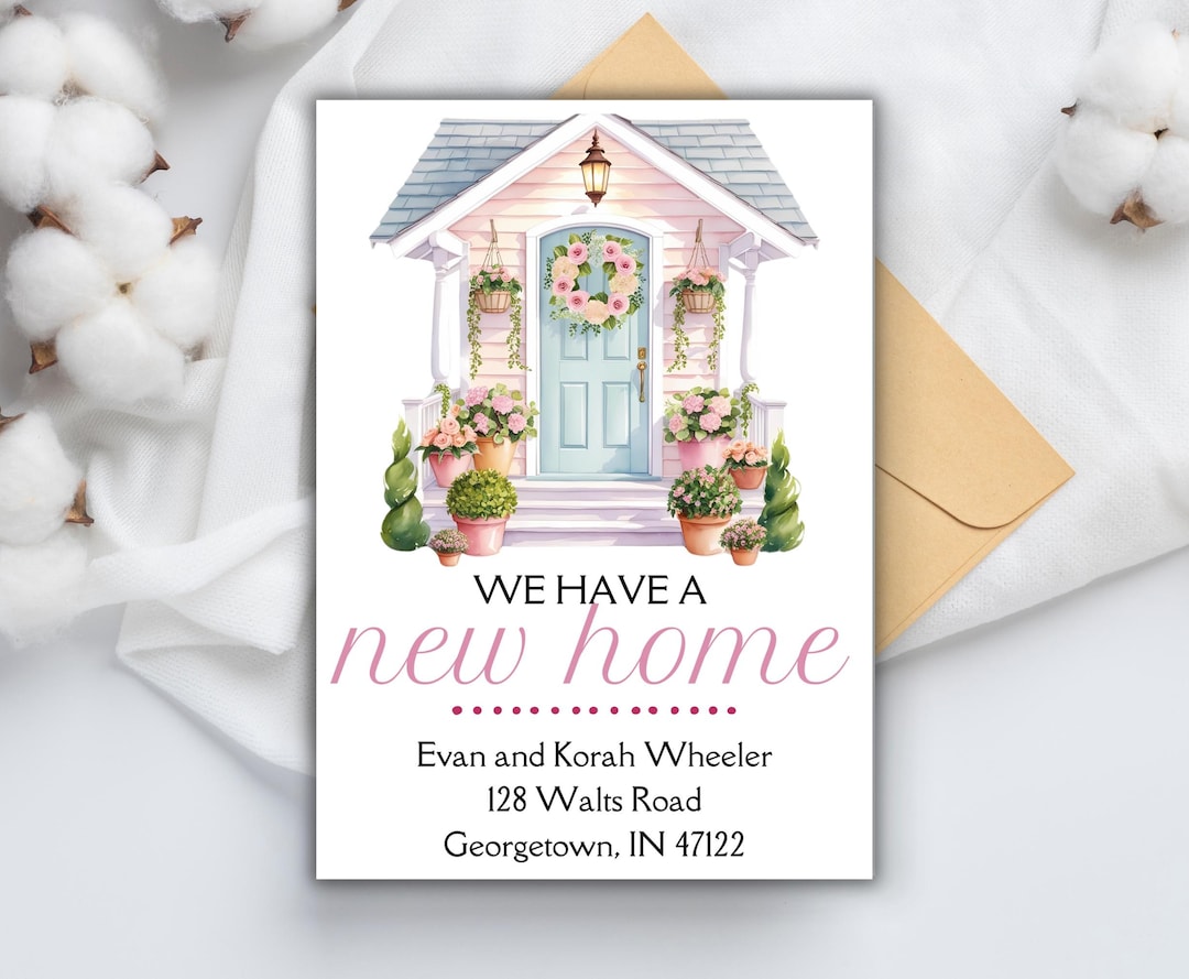 We Have A New Home Announcement Card Template, Change of Address ...