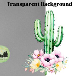 Watercolor Floral Cactus Clipart, Pastel Floral Cactus, High Quality ...