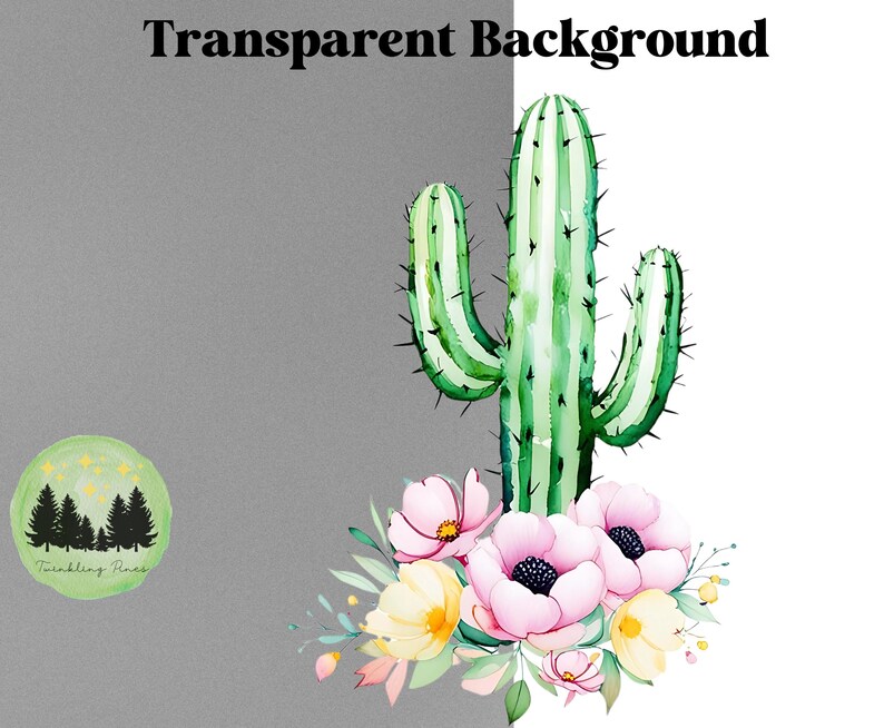 Watercolor Floral Cactus Clipart, Pastel Floral Cactus, High Quality ...