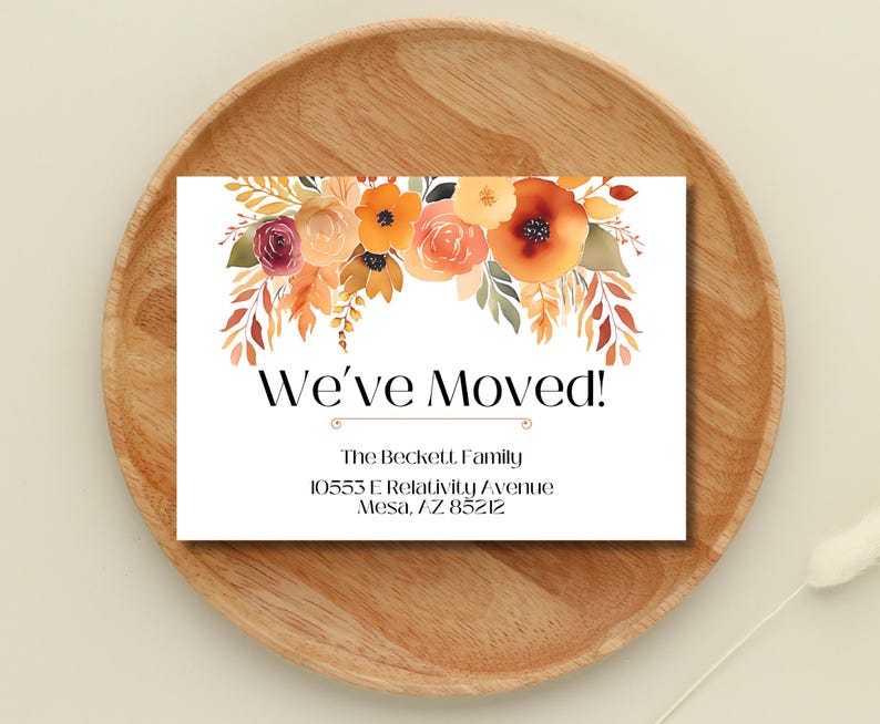 We've Moved Printable Announcement, Change of Address Card Template ...