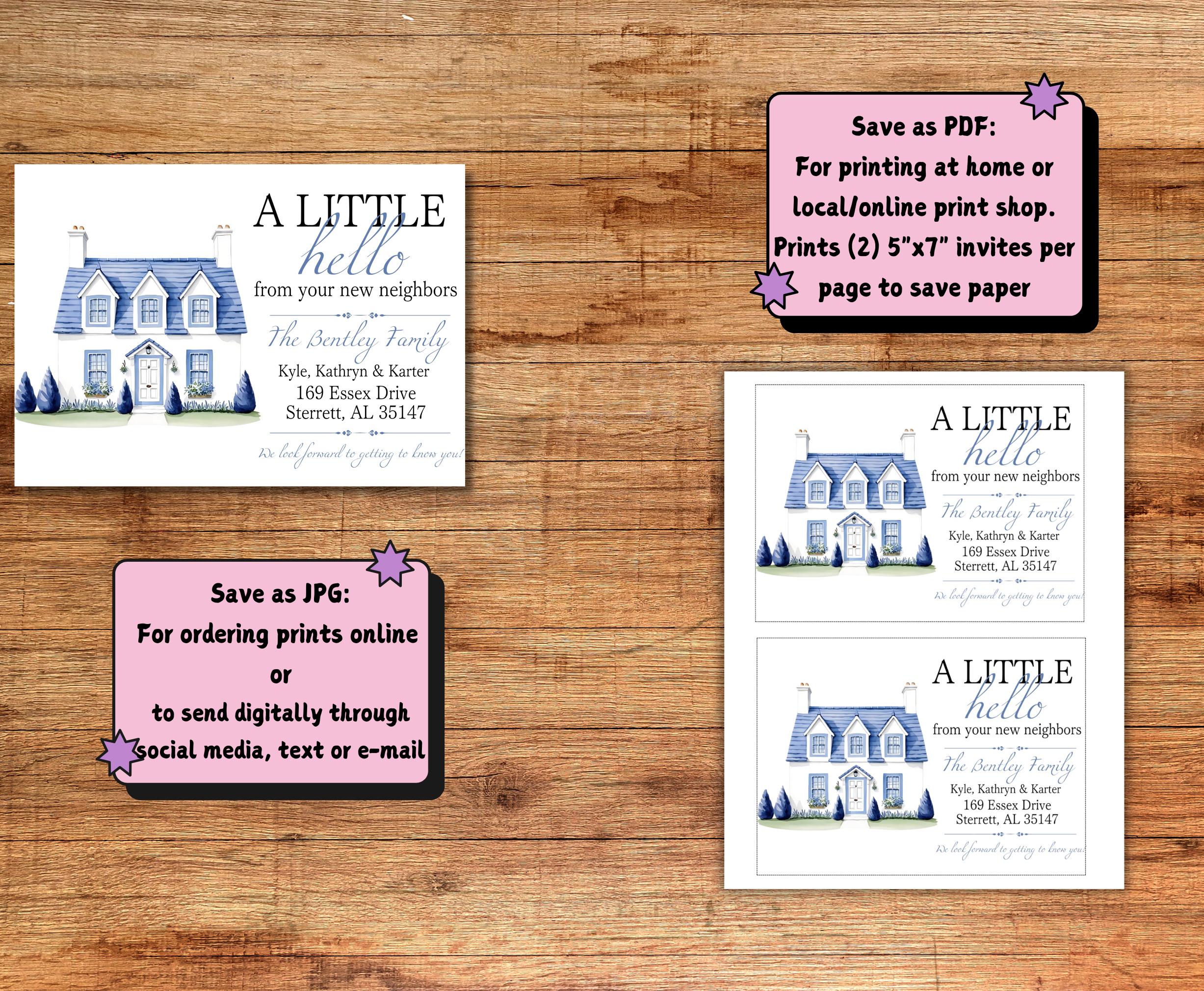 Little Hello From Your New Neighbor Card, Grandmillenial, French ...