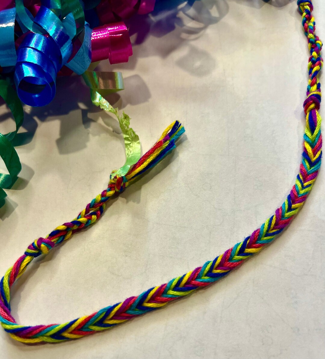 Rainbow Fishtail Braid Friendship Bracelet Thread Bracelet - Etsy