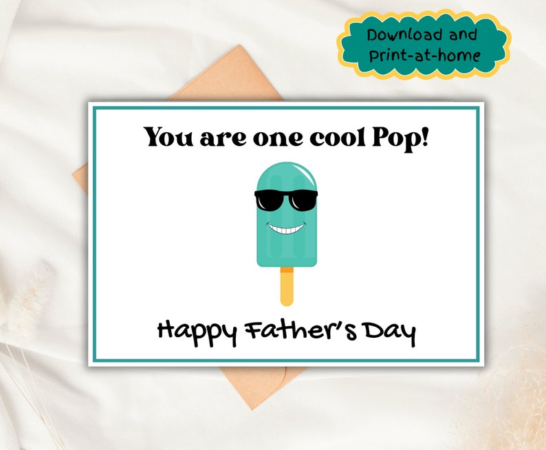 Coolest Pop Popsicle Printable Father's Day Card, Funny Greeting Card ...