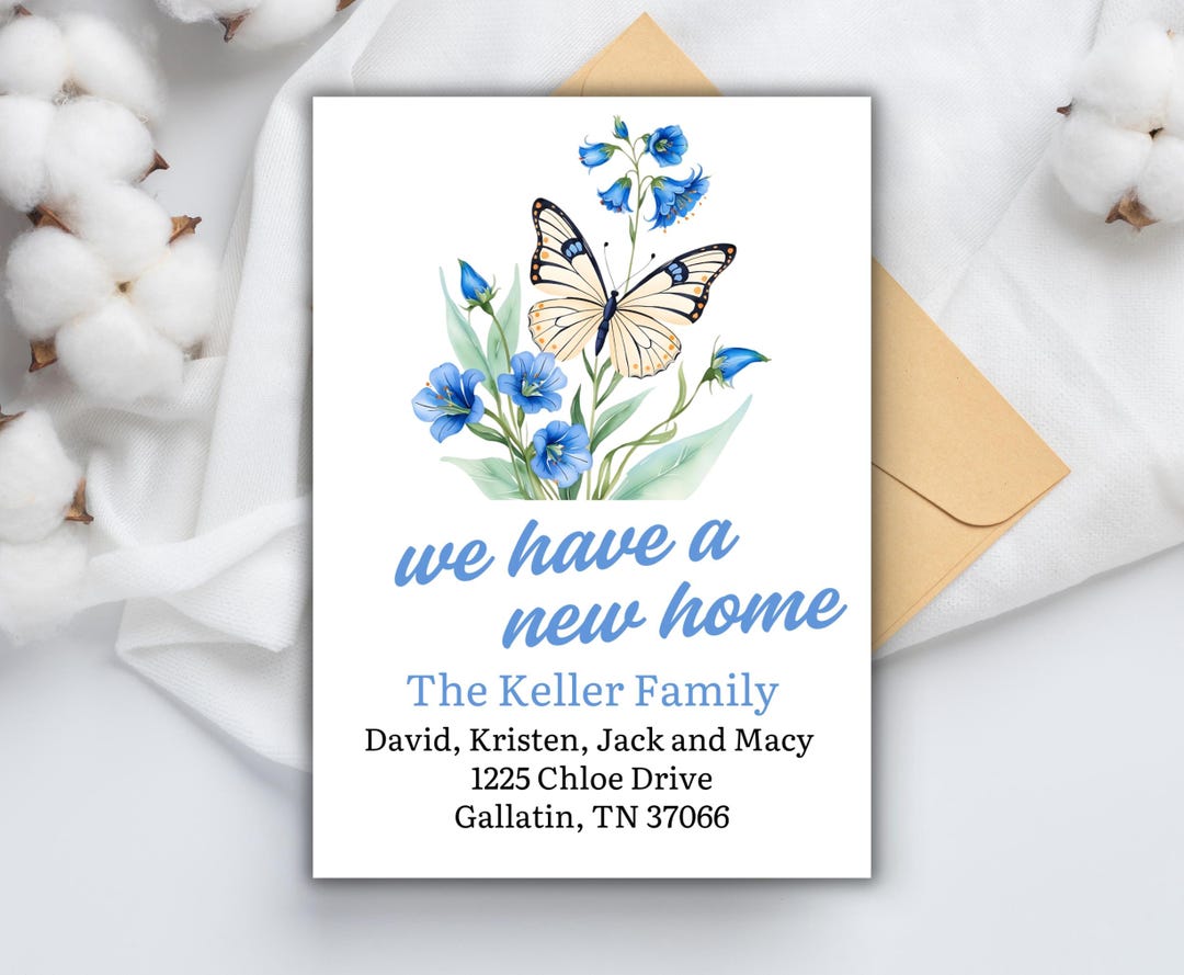 Spring We Have A New Home Printable Announcement Template We've Moved ...