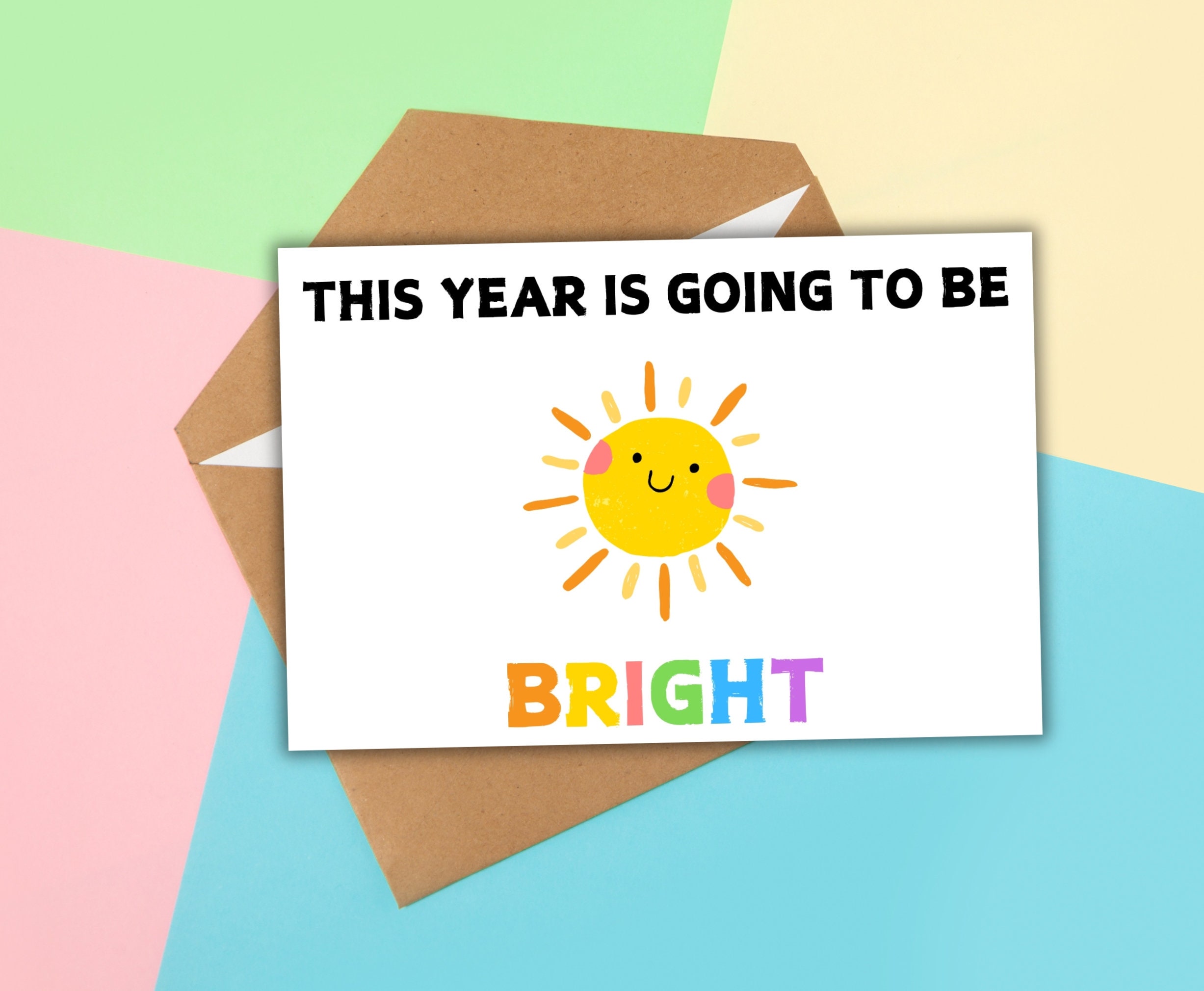 Bright School Year Printable Greeting Card, First Day of School Card ...