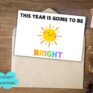 Bright School Year Printable Greeting Card, First Day of School Card ...