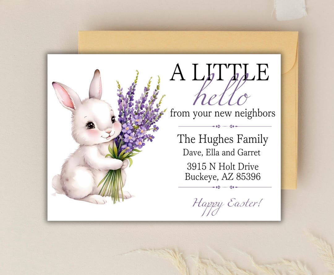 Hello New Neighbor Introduction Card, New to the Neighborhood ...