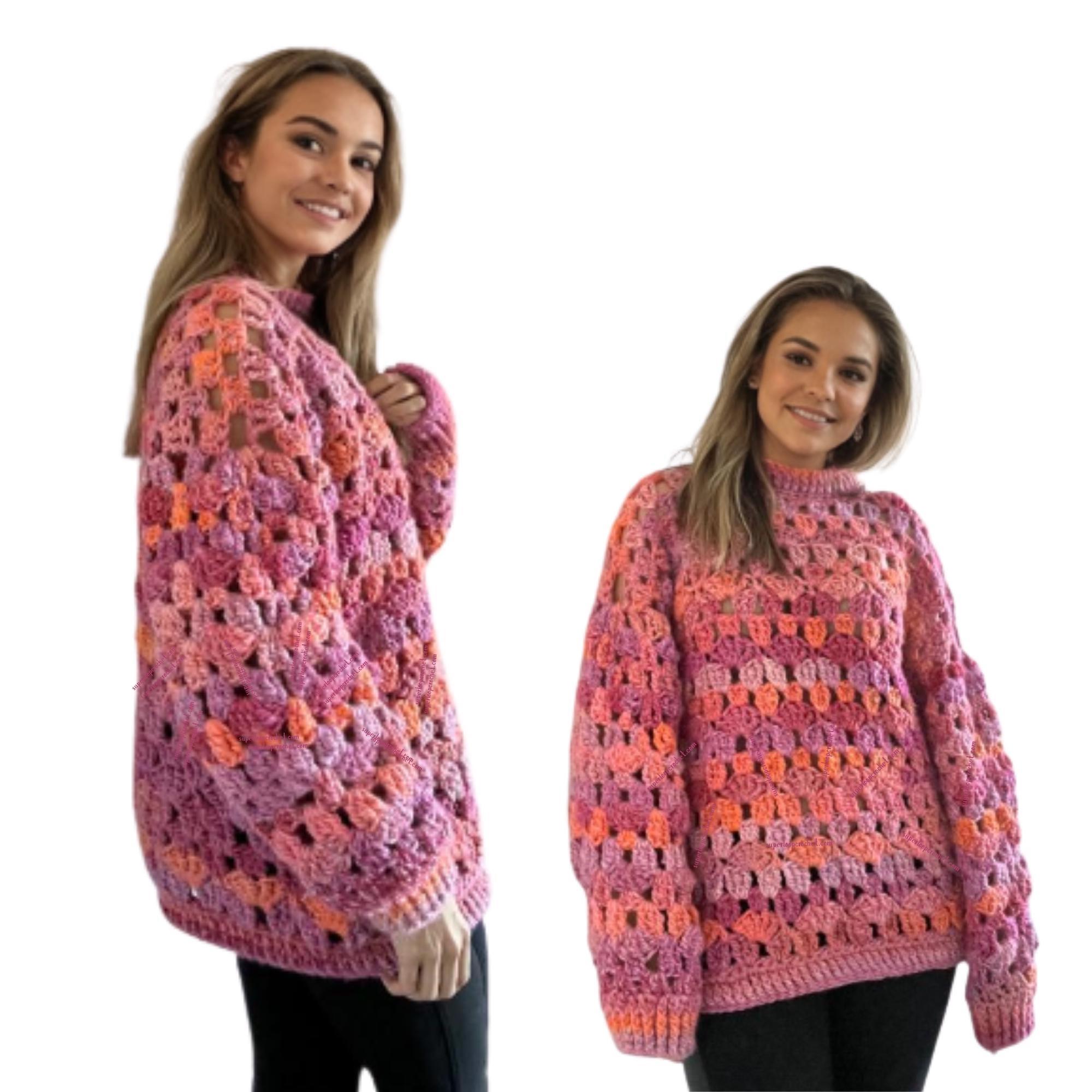 Chunky Crochet Jumper Pattern, Oversized Seamless Sweater (PDF Pattern ...