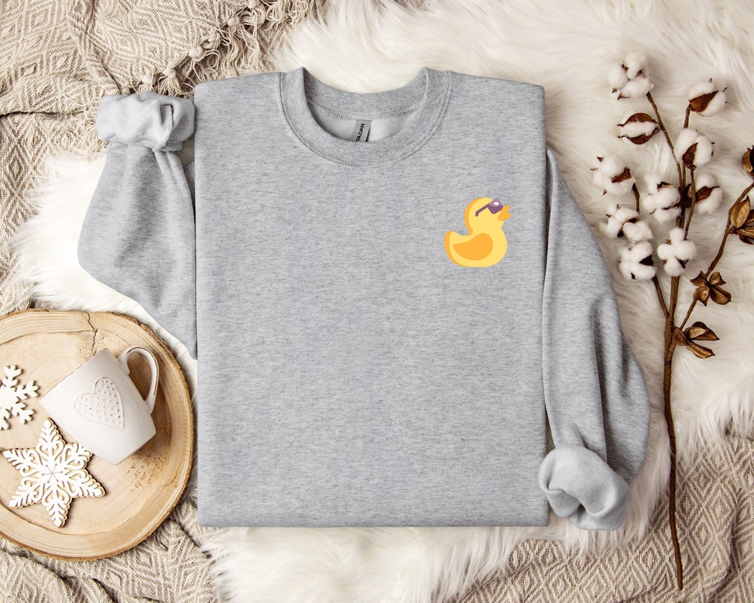 Cute Duck Pocket Size Sweatshirt, Yellow Duck Sweater, Duck Tee, Animal ...