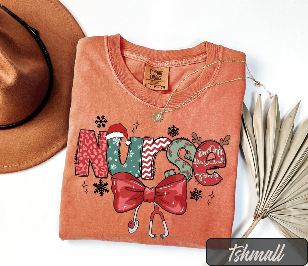 Comfort Colors® Nurse Christmas Shirt, Christmas Nurse Shirt, Nurse ...