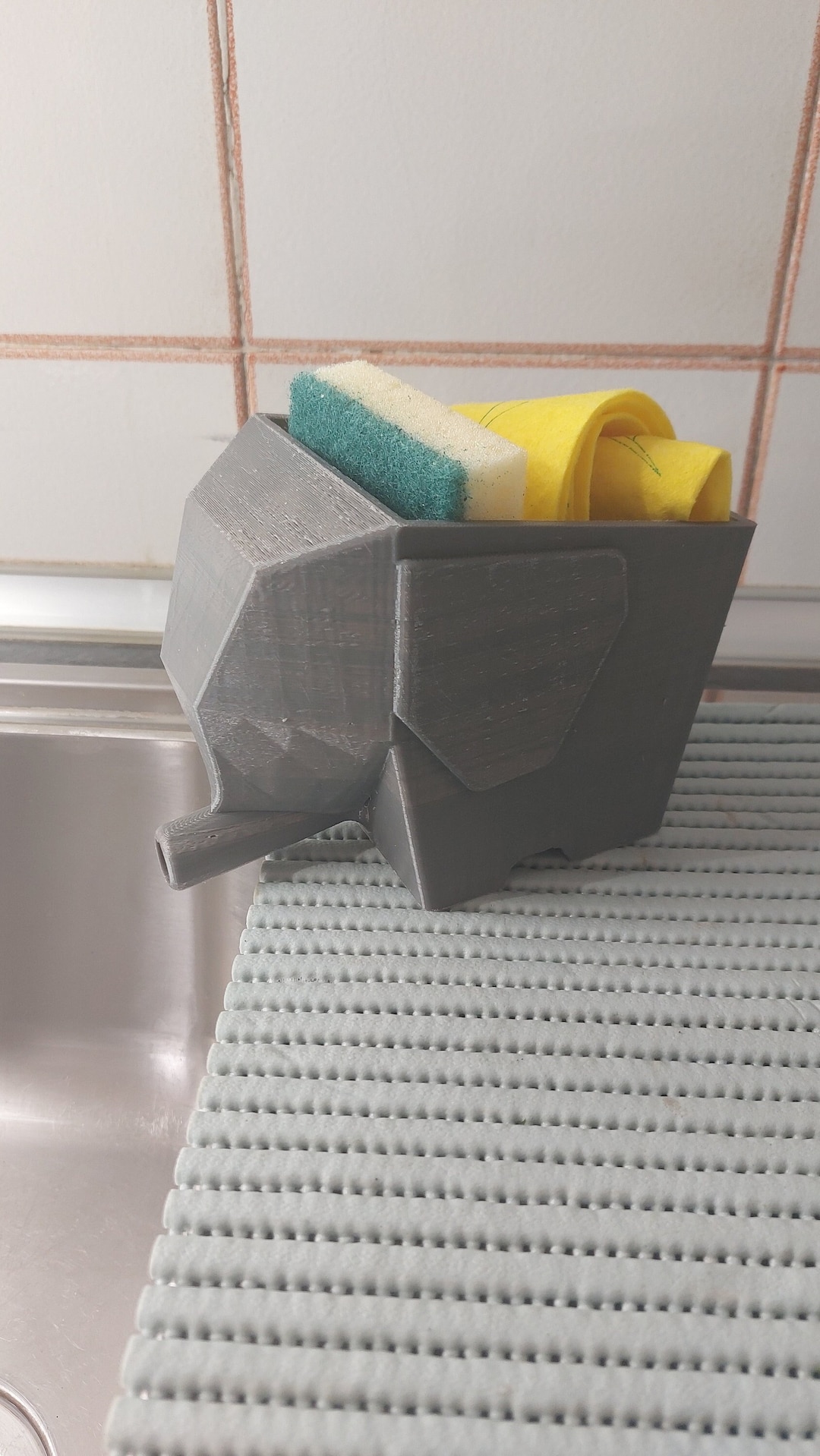 3D STL Model - Elephant Kitchen Sponge Holder With Integrated Drain - Etsy