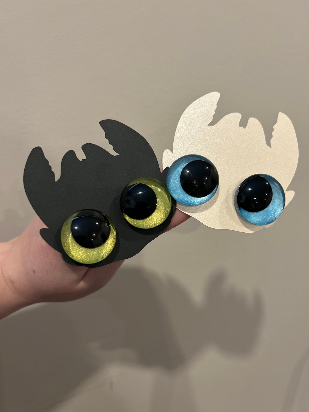 Toothless and Light Fury Safety Eyes - Hand-painted Color-shifting for ...