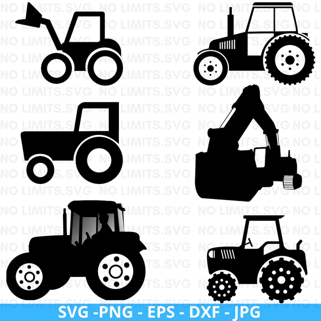 Tractor SVG, DXF Tractors PNG, Cropped File, Clipart, Digital File ...
