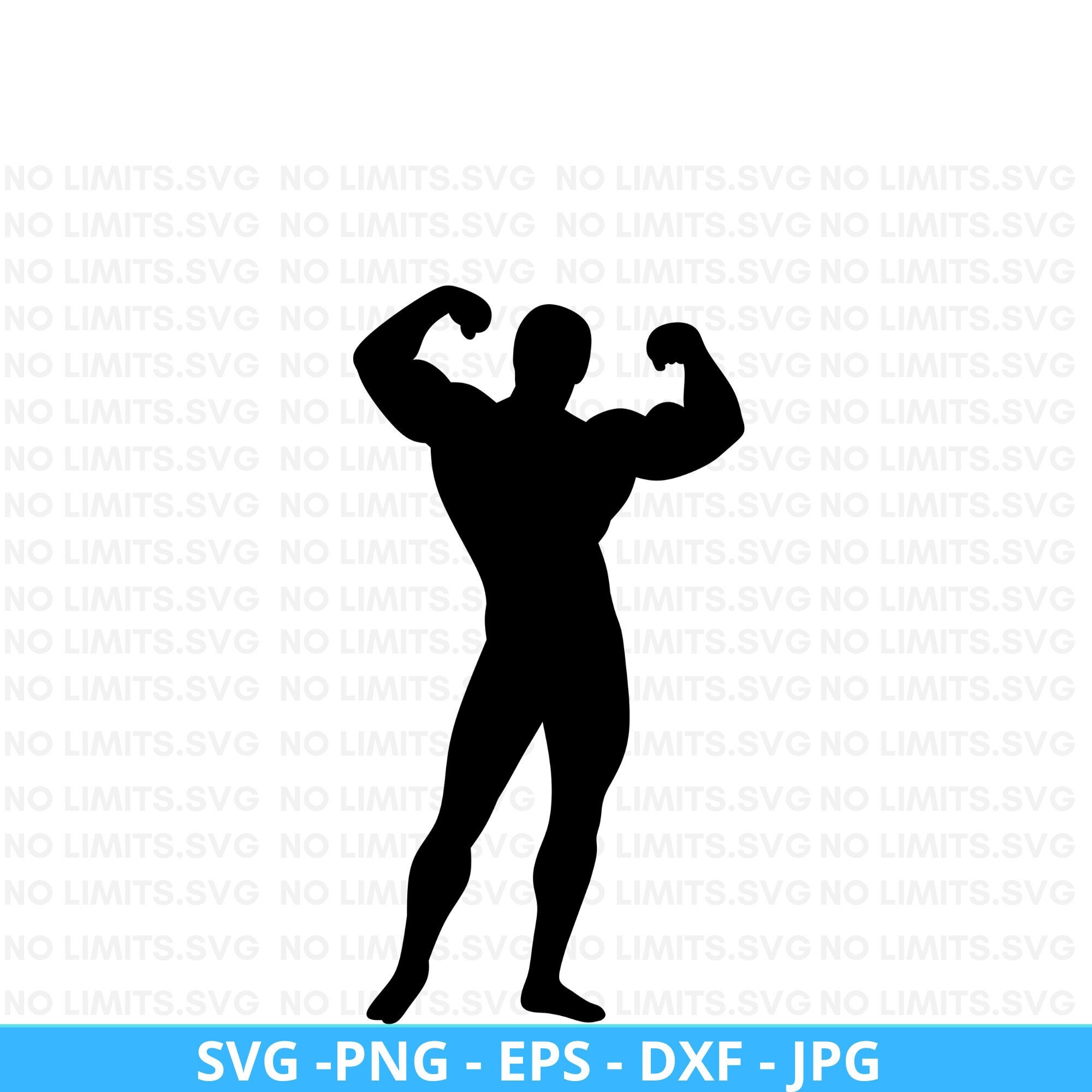 Muscle Man Silhouette SVG - Etsy