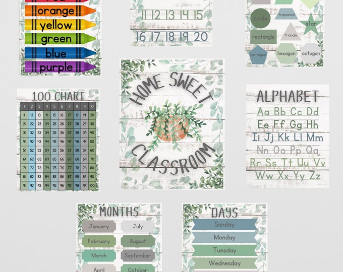 Teach Love Inspire Poster Farmhouse Classroom Chalkboard Rustic Teacher ...