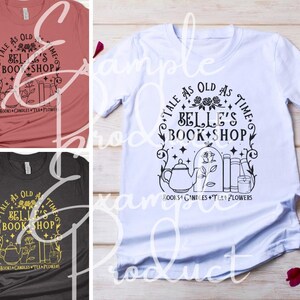 Tale as Old as Time Bell's Bookshop Books Candles Tea Flowers SVG File ...
