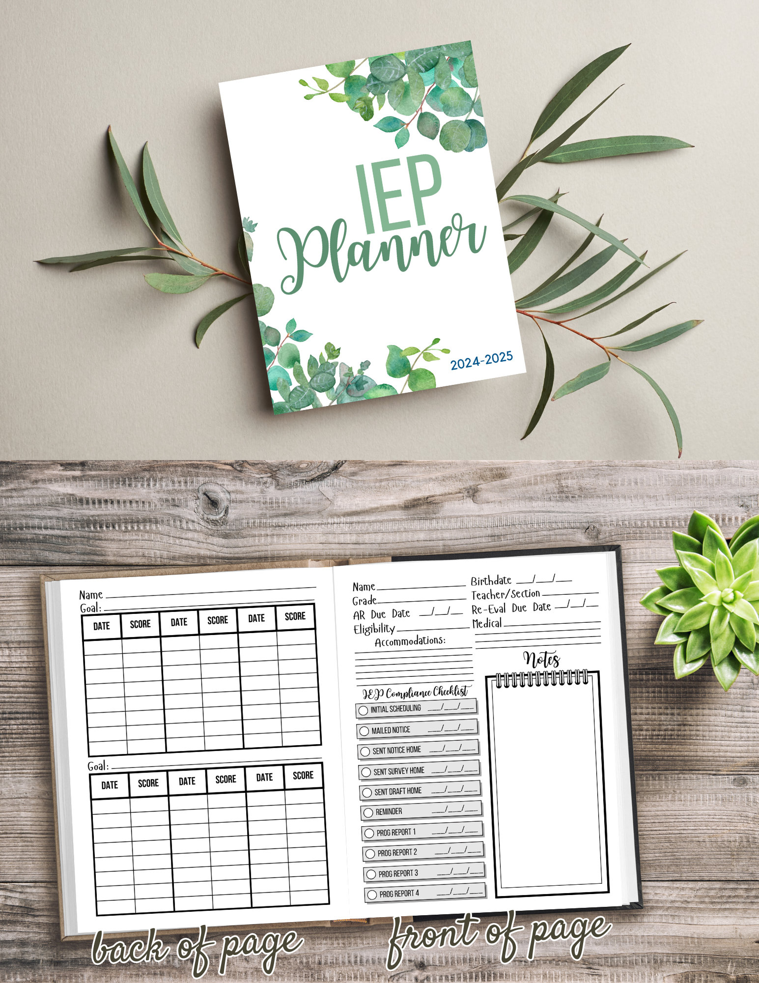 IEP Planner Special Education Teacher Goal Tracker Calendar Dates - Etsy