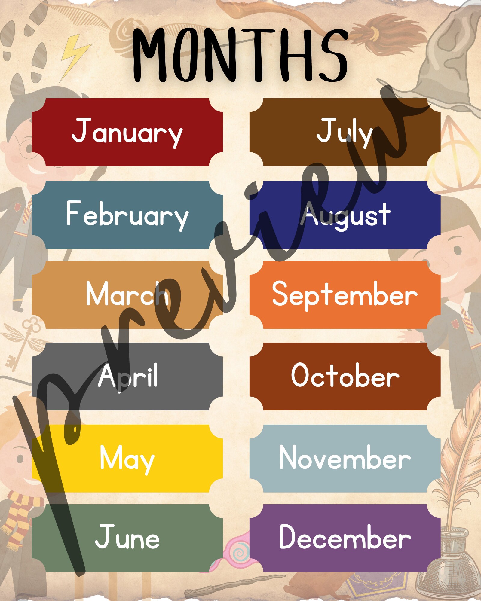 Wizarding World Classroom Digital Download Class Posters Wall Art Play ...