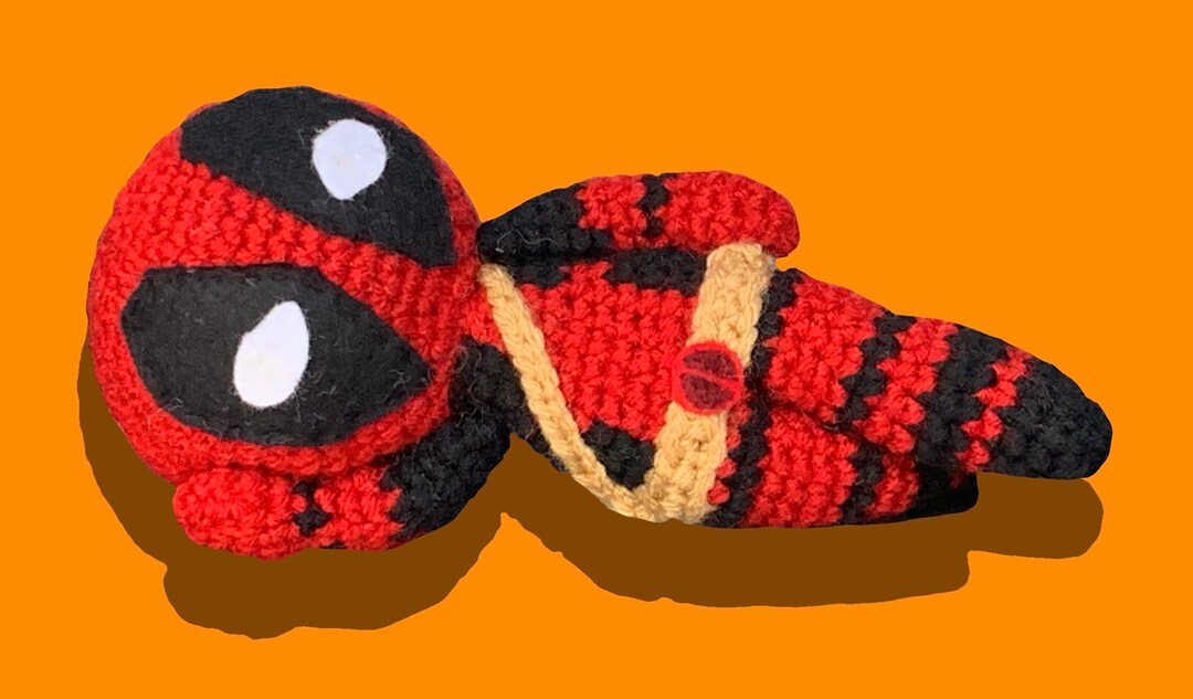 Crocheted Deadpool Laying Down Plushie - Etsy