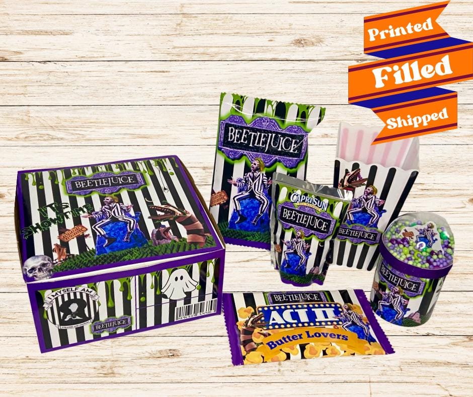 Beetlejuice, Treat Box, Parties, Chip Bag Favors, Movie Night, Party ...