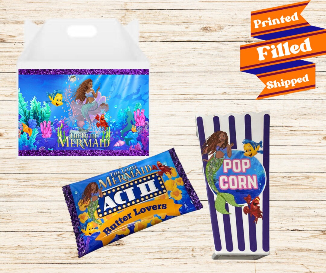 The Little Mermaid Gable Box, Live Action Movie 2023, Chip Bag Favors ...