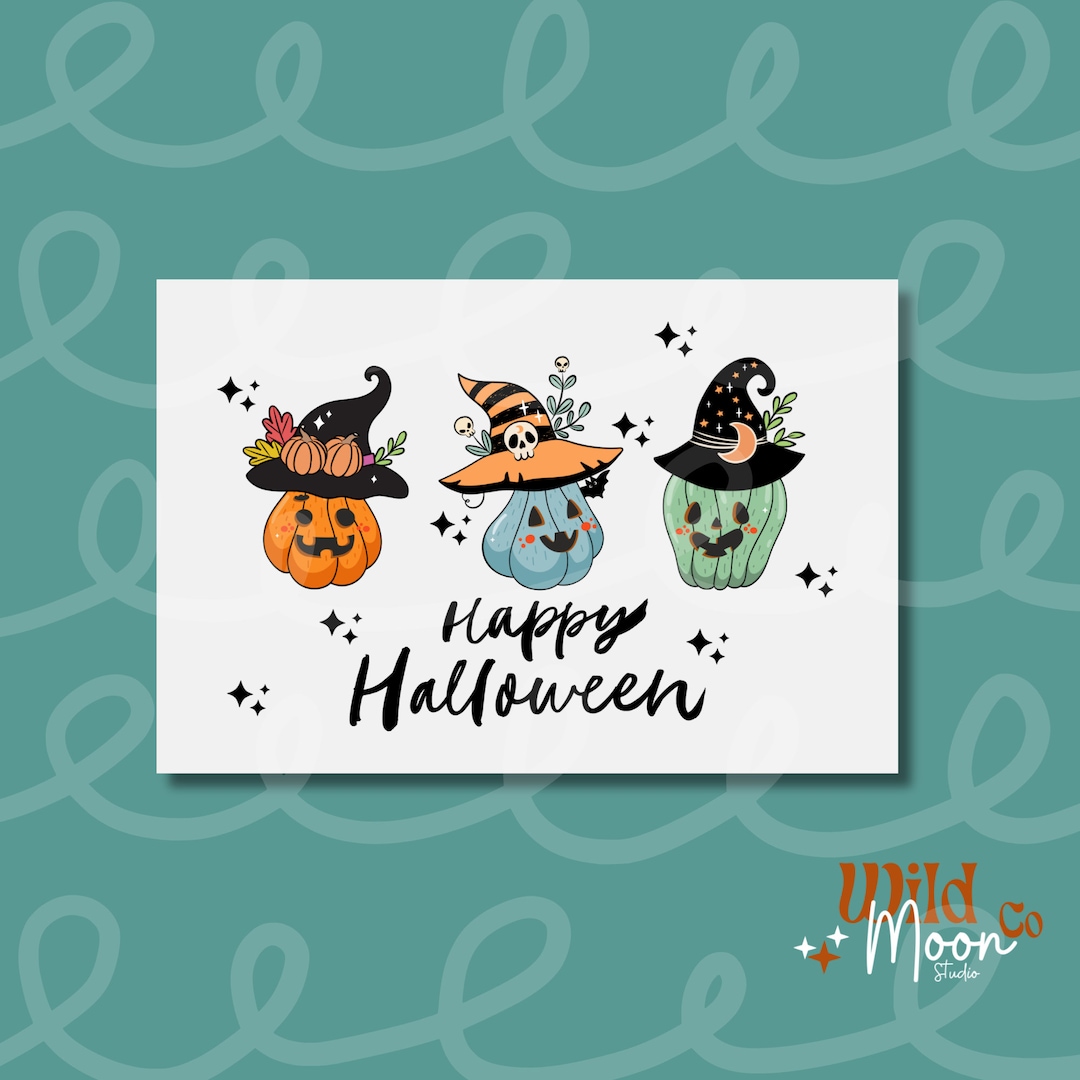 Happy Halloween Insert Card Digital Design Thank You Card - Etsy