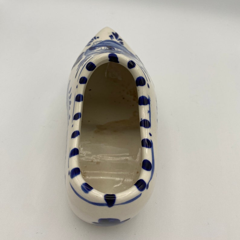 Delft Holland Clog Shoe Hand Painted Blue and White Windmill Souvenir ...
