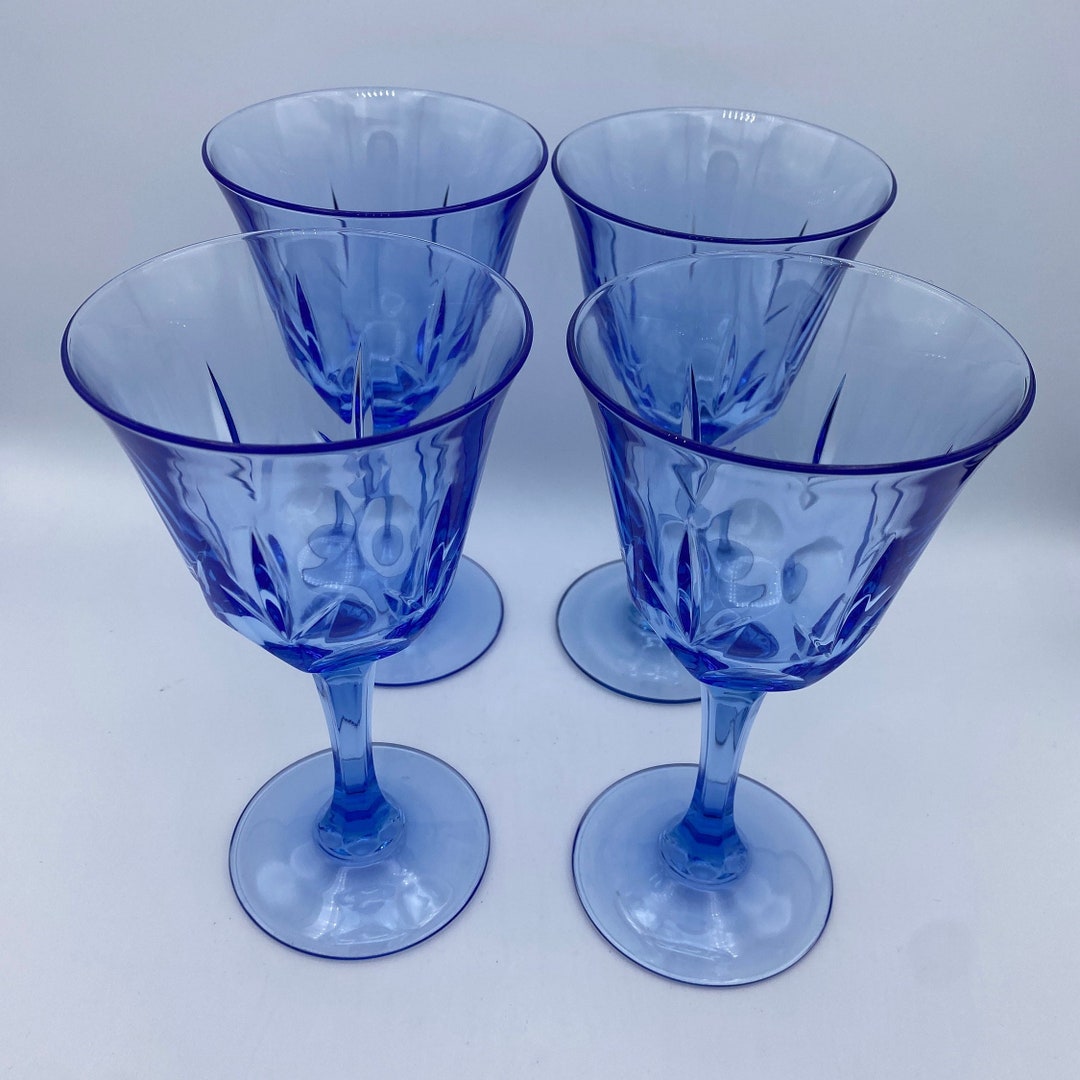 Avon American Blue Water Goblets, Blue Wine Glasses, Barware, Iced Tea ...
