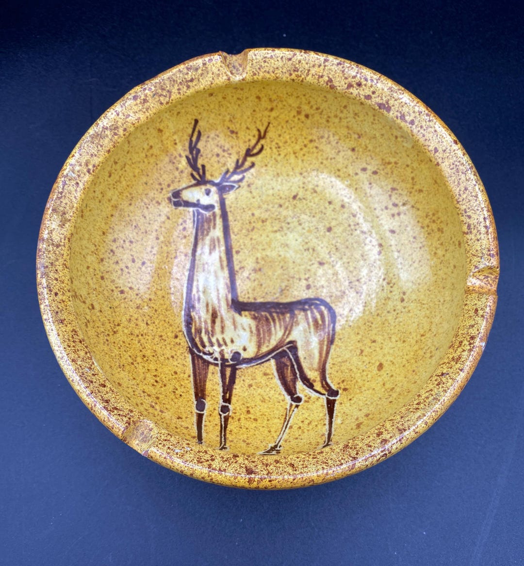 Alfarez Stag Ashtray; Mid Century Pottery; Yellow Big Buck Ashtray ...