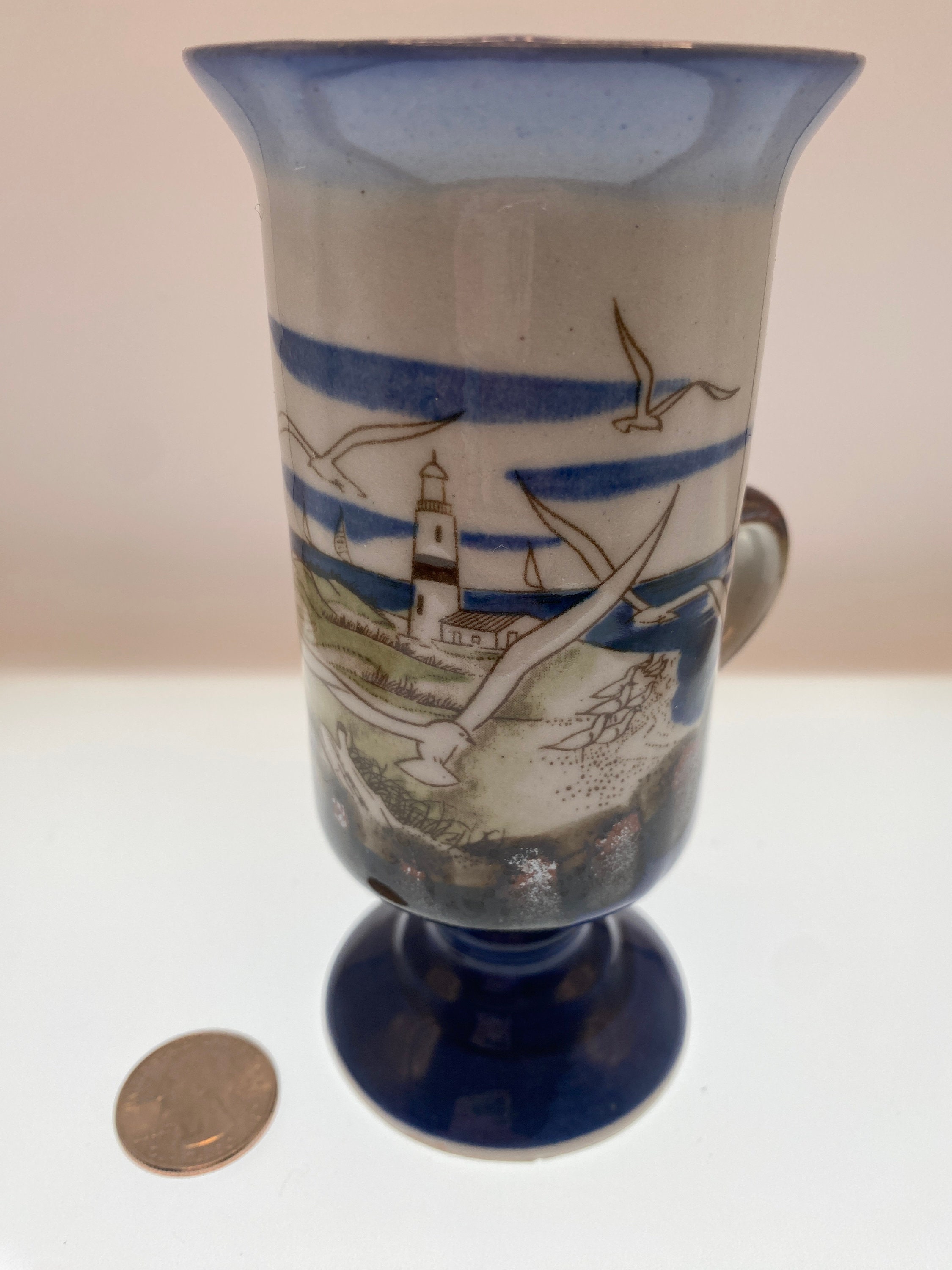 Otagiri Irish Coffee Mug Seagulls and Lighthouse Stoneware - Etsy