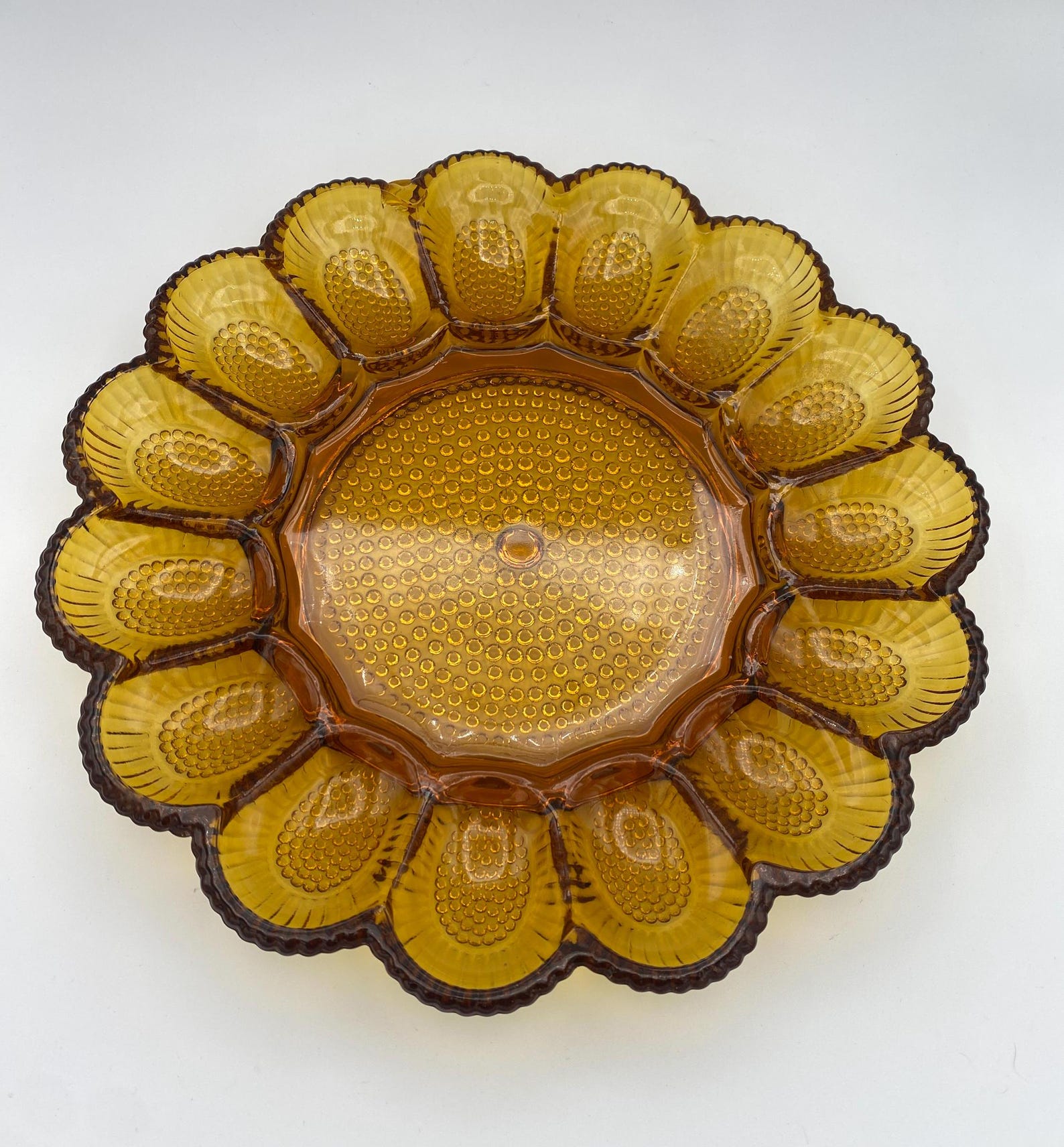 Deviled Egg Relish Serving Platter; Vintage Indiana Glass; Vintage Egg ...