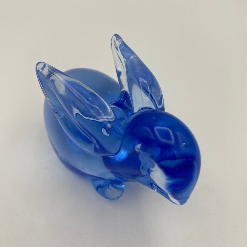 Art Glass Blue Bunny Rabbit Murano Style Collectible Paperweight - Etsy